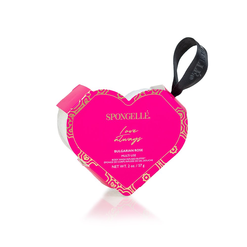 Love Always Heart Buffer Spongelle | Bulgarian Rose-Bath Sponges ...